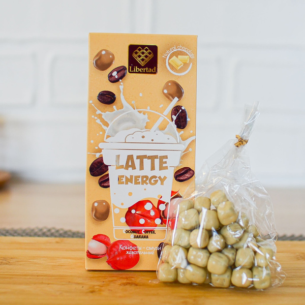 Жевательные конфеты Libertad LATTE ENERGY в белом шоколаде 75 г 1 шт ...