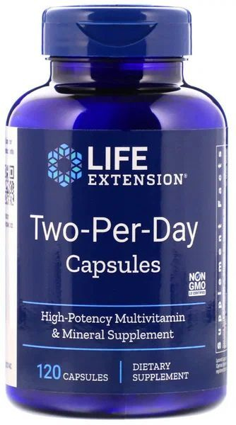 Ту пер дей, Комплекс витаминов, Two per day, LIFE Extension 120 капсул ...