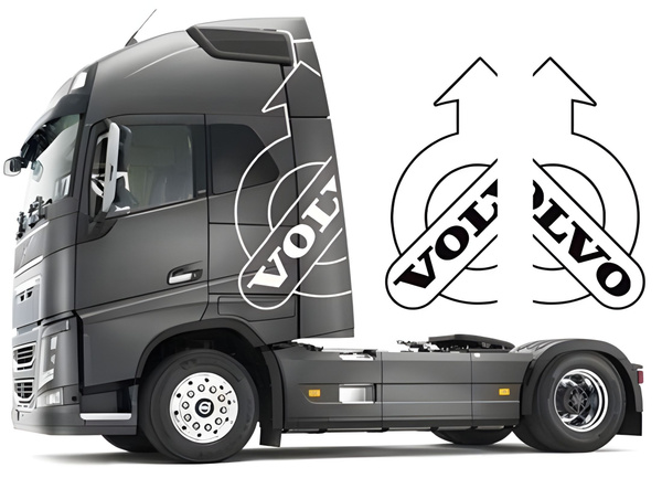 Наклейки на VOLVO FH logo (белый цвет) - купить по выгодным ценам в ...