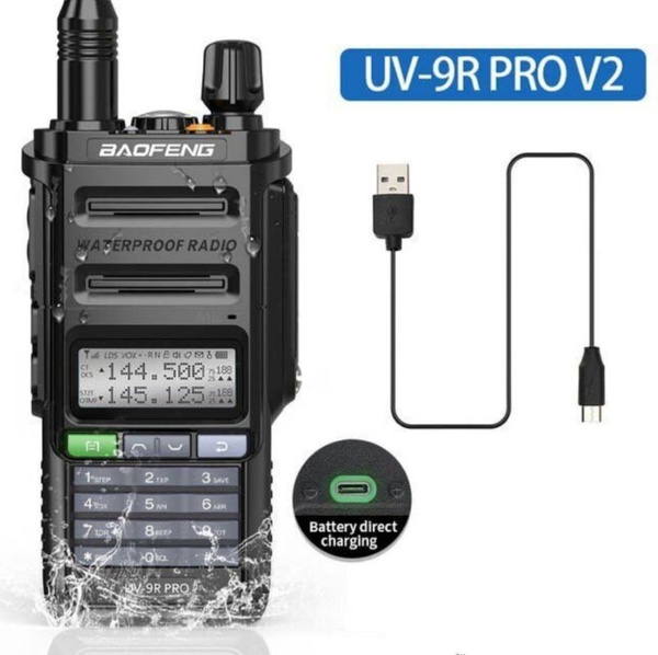 Радиостанция Baofeng Рация UV-9R Pro NEW (Type-C) 8 Вт, 128 каналов ...