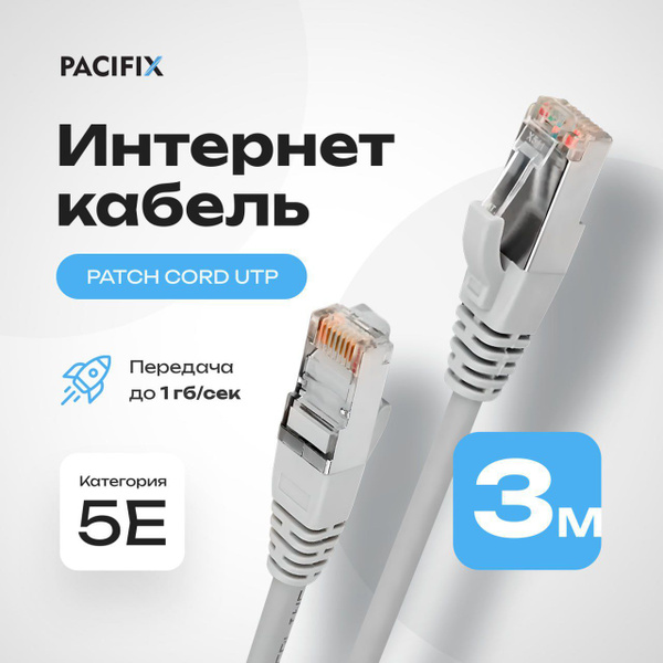 Кабель RJ-45 Ethernet PACIFIX UTP CAT5E - купить по низкой цене в интернет-магазине OZON (999700375)