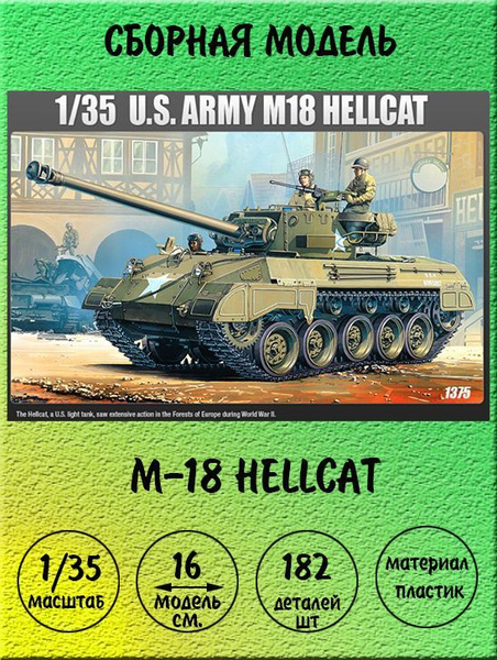 Характеристики Сборная модель M-18 HELLCAT 1/35 Academy 13255 подробное ...