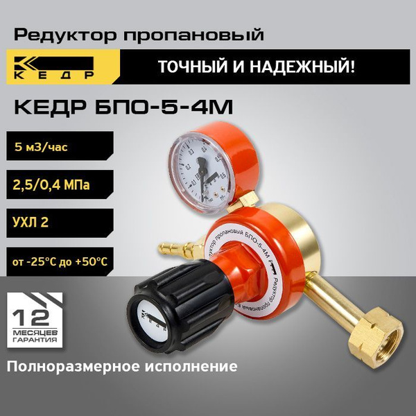 Редуктор пропановый БПО-5-4М КЕДР 1310005 - купить с доставкой по ...