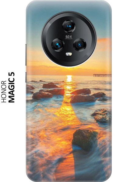 Силиконовый чехол Закат на побережье на Honor Magic5 / Хонор Мэджик 5 ...