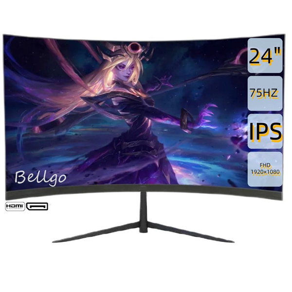 Монитор 75гц игровой изогнутый Full HD без рамки 24" - купить по ...