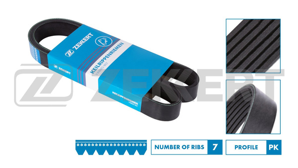 Ремень поликлиновой Fiat Ducato 244_ 250_ 02 - Zekkert арт. KR7PK1076 ...