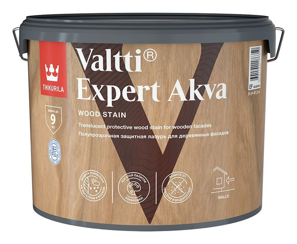 TIKKURILA ВАЛТИ ЭКСПЕРТ АКВА антисептик палисандр 9л - купить по ...