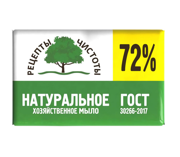 Рецепты чистоты Мыло хозяйственное, 72%, 200 г - купить с доставкой по ...