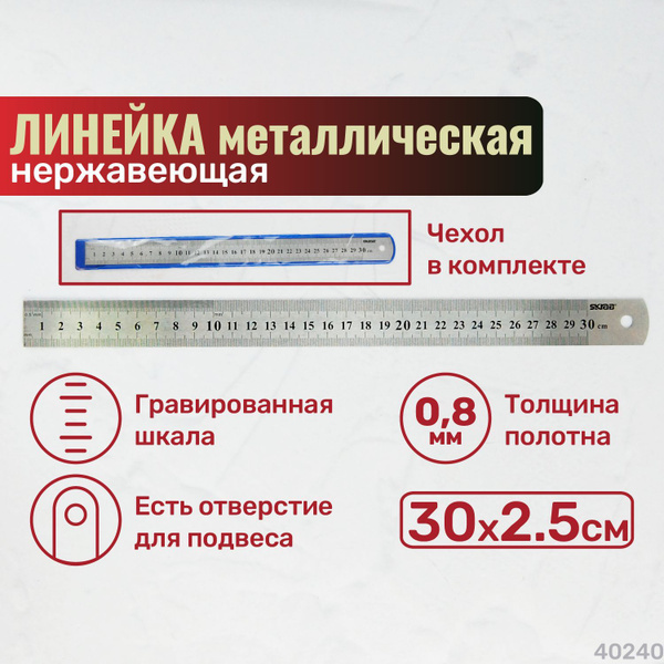 Вопросы и ответы о Skrab Линейка/угольник 300мм, Нержавеющая сталь ...