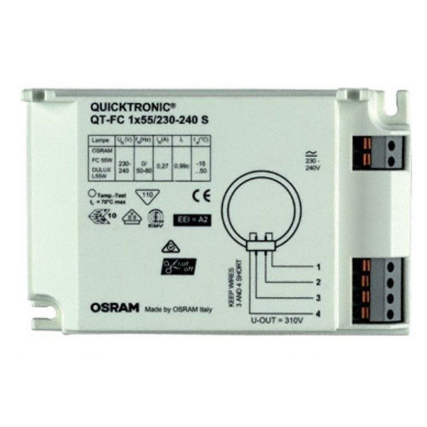 QT-FC 1x55/230-240S DL55 FC55 Электронный пускорегулирующий аппарат ЭПРА для кольцевых ...