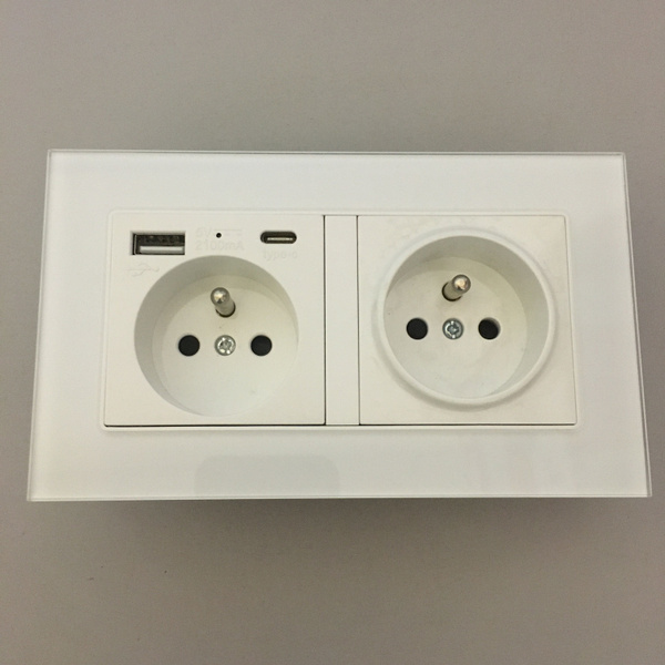 Двойная белая розетка с USB и Type-C портами - купить по низкой цене в ...