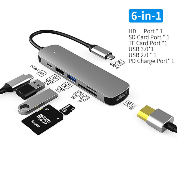 Док-станция Type C HUB-HDMI-совместимый адаптер OTG Vga RJ45 Lan ...