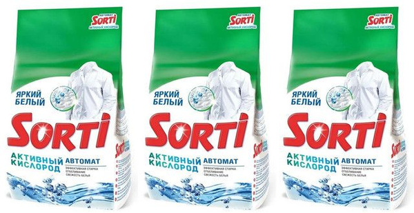 Sorti Стиральный порошок Активный Кислород, 1500г, 3шт - купить с ...