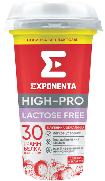 Напиток кисломолочный EXPONENTA HIGH-PRO безлактозный, со вкусом ...