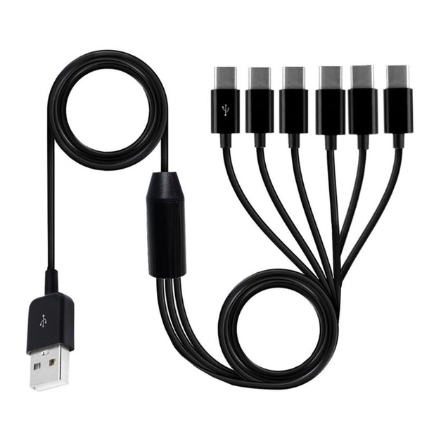USB2.0 Type A Male to 6 Type-C UsbC Y Splitter Синхронизация данных и ...