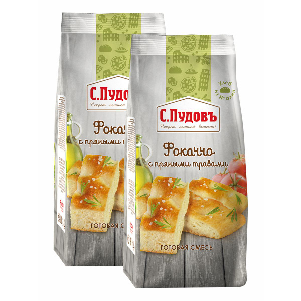 Смесь для выпечки "Фокаччо" С.Пудовъ, 2 шт 400 г - купить с доставкой ...