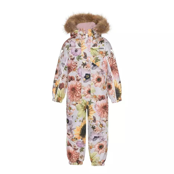Molo Polaris Fur Retro Flowers зимний комбинезон, Девочки, размер 140 ...