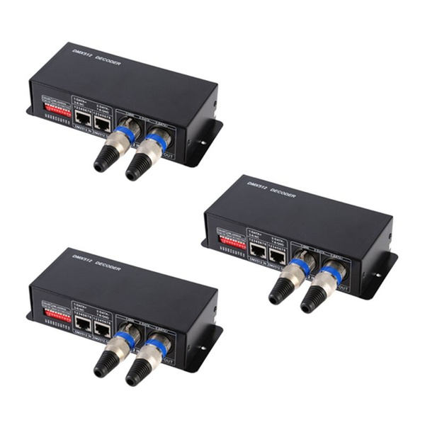 3X 3CH DC12-24V RGBW DMX 512 Декодер Светодиодный контроллер RGB LED ...