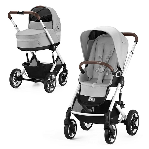 Cybex Talos S Lux Коляска 2 в 1, рама Silver, текстиль Lava Grey с ...