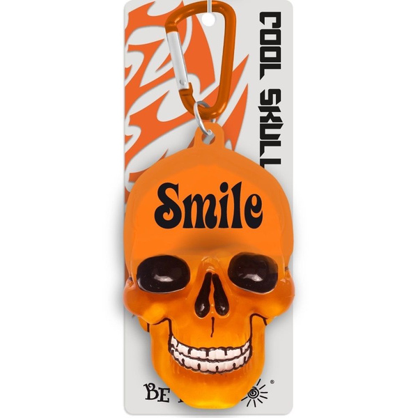 Брелок в виде черепа с надписью "Smile" Be Happy; брелок череп для ...
