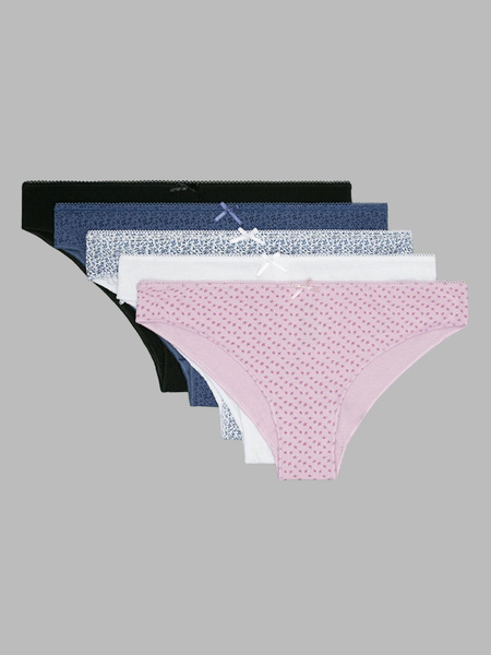 Комплект трусов Женский OVS бразильяна Хлопок, Эластан разноцветный, размер 44, 46 Средняя Китай ...