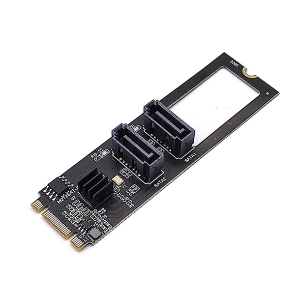 Адаптер M2 Sata, 2 порта 3.0 для карты расширения M.2 NVME PCIe Key M ...