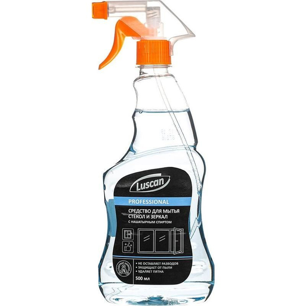 Средство для мытья стекол и зеркал Luscan Professional, флакон с распылителем, 500мл, с ...