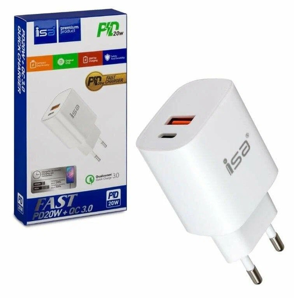 Сетевое зарядное устройство Prime Premium Store ISAHS19, 18 Вт, USB 3.1 ...