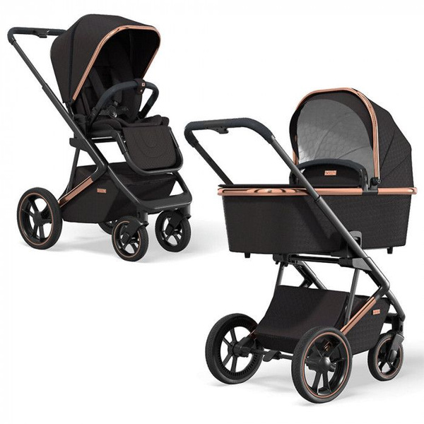 Коляска для новорожденных 2в1 Moon Style RoseGold (333), люлька с ...