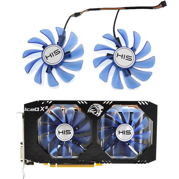 Его RX 580 590 IceQX2 OC охлаждающий вентилятор видеокарты - купить ...