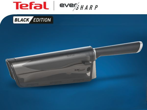 Купить Шеф-нож Tefal Ever Sharp 16.5 см BLACK edition, нержавеющая сталь, эргономичная ручка ...