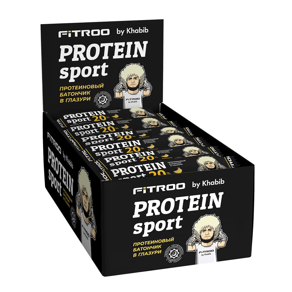 Fitroo by khabib / Батончик Protein SPORT банан 40 гр / 24 шт,хабиб ...
