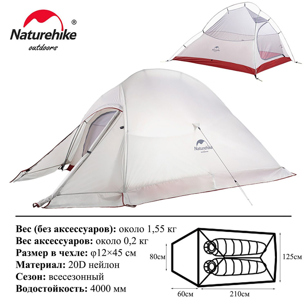 Палатка 2-местная Naturehike Cloud Up с юбкой - купить по выгодной цене ...