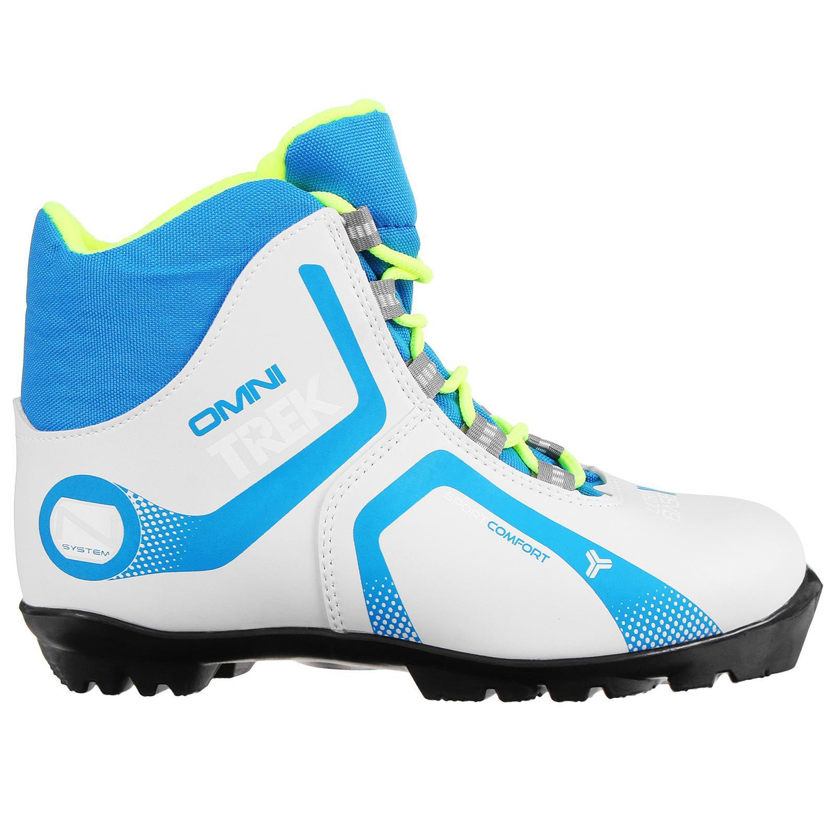 Ботинки лыжные TREK Omni 5 NNN, цвет белый, лого синий, размер 38 ...
