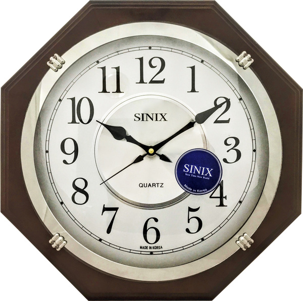 Настенные часы Sinix 1075WA, Ч7750, коричневый, белый, 40 х 40 х 5 см ...