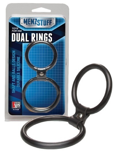 Чёрное двойное эрекционное кольцо Dual Rings Black - купить с доставкой по выгодным ценам в ...