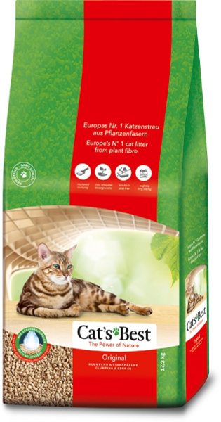 Наполнитель для кошачьего туалета "Cat's Best Original", древесный, 40 ...