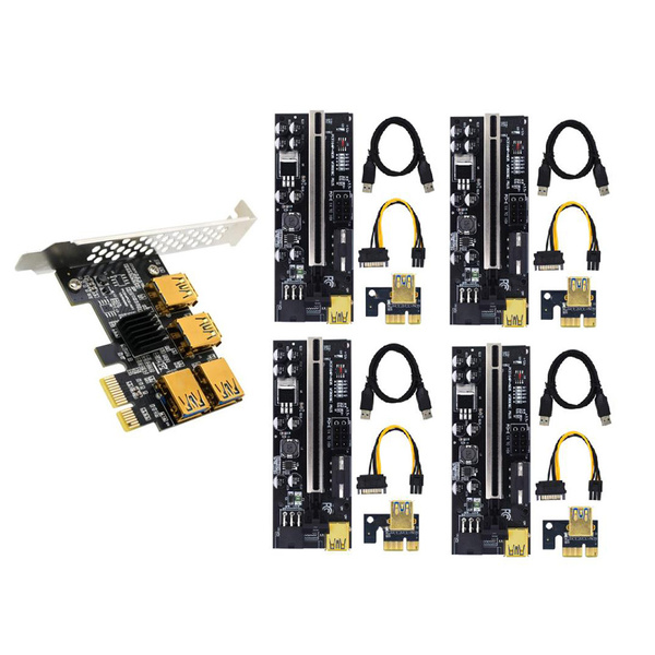 Характеристики PCIE PCI-E PCI Express Riser Card 1X to 16X 1 4 USB 3.0 ...