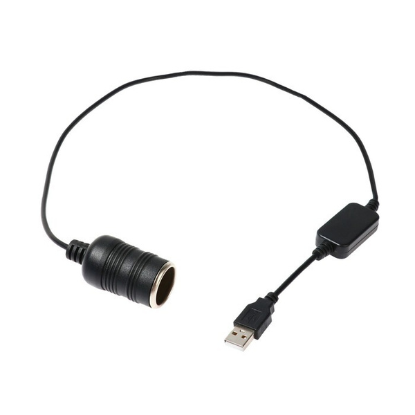 Кабель переходник с USB на прикуриватель, с 5В на 12В купить по низкой ...