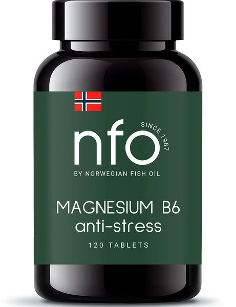 Магний В6 высокой усвояемости, 120 таблеток, Норвегия / NFO Magnesium ...