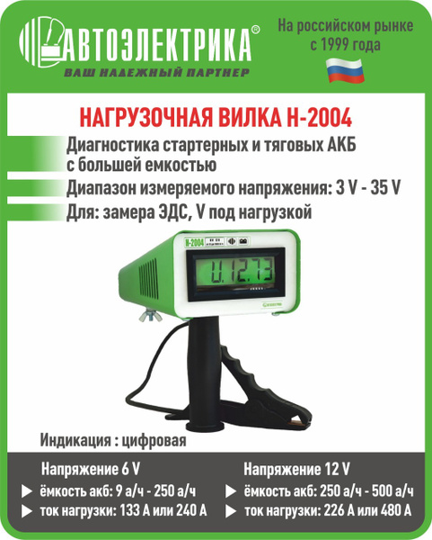 Вилка нагрузочная Автоэлектрика Н-2004 - купить по выгодной цене в ...