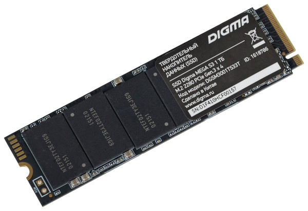 1 ТБ Внутренний SSD-диск Digma TLC 3D NAND 2280 Mega S3 (DGSM3001TS33T) купить c доставкой на ...