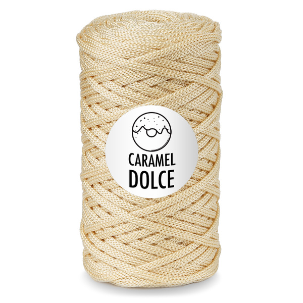 Шнур для вязания Caramel DOLCE 4мм, Цвет: Вафля, 100м/200г, плетения ...