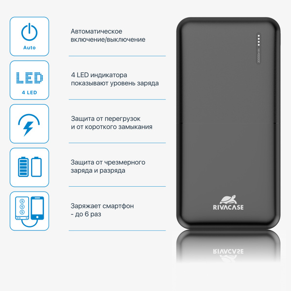 Внешний аккумулятор (Power Bank) RIVACASE VA2190 - купить по выгодным ценам в интернет-магазине ...