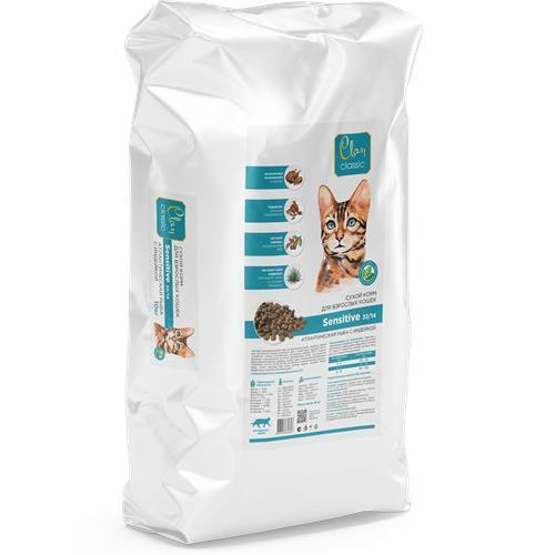 CLAN CLASSIC Sensitive Корм сухой для кошек с чувствительным ...