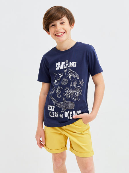 Футболка Acoola, размер 146, цвет темно-синий, хлопок 100% - купить по выгодной цене в интернет ...