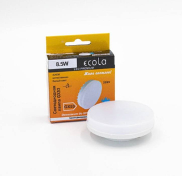 Светодиодная Лампочка Ecola GX53 Таблетка 4200 К - купить в интернет ...