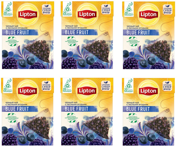 Lipton черный чай в пирамидках Blue Fruit Tea с кусочками лесных ягод ...