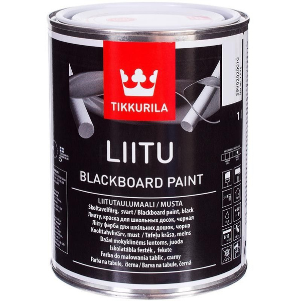 Краска Tikkurila Liitu 1L (Black) Грифельная, Акриловая, Матовое ...