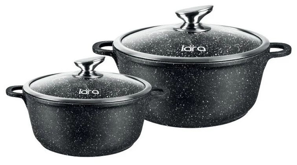 Набор посуды Lara Rio LR02-111, 2 предмета, черный - купить с доставкой ...